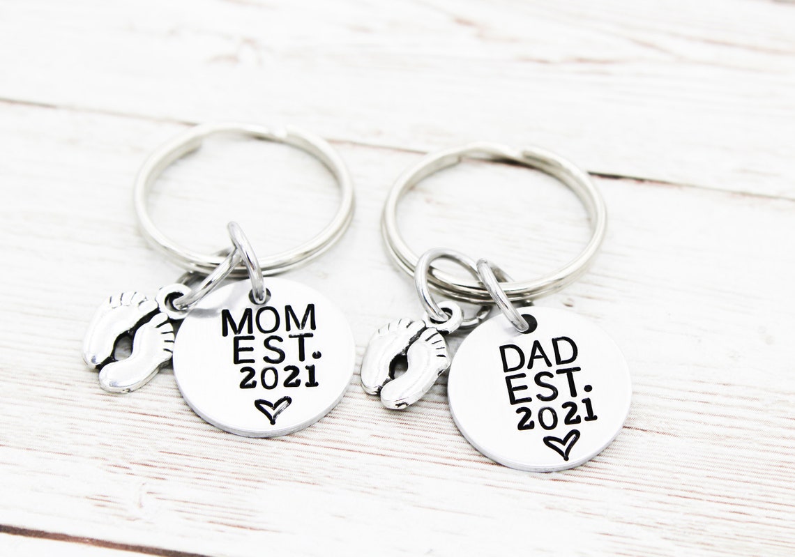Mom and Dad Keychain Set Matching Parents Keychains New Dad | Etsy