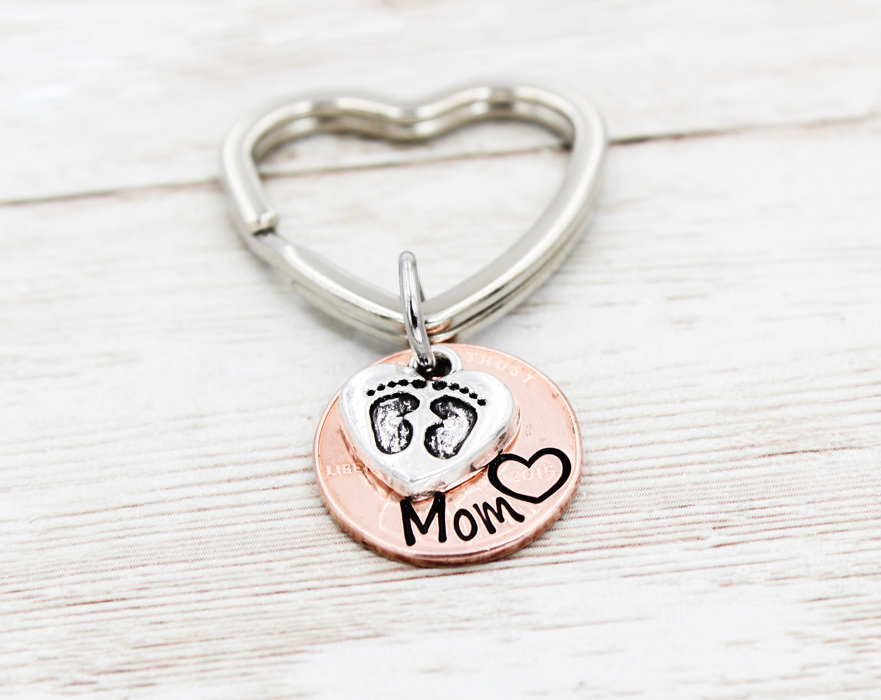 Custom Mom Penny Keychain Mama Keyring Gift For New Mother | Etsy