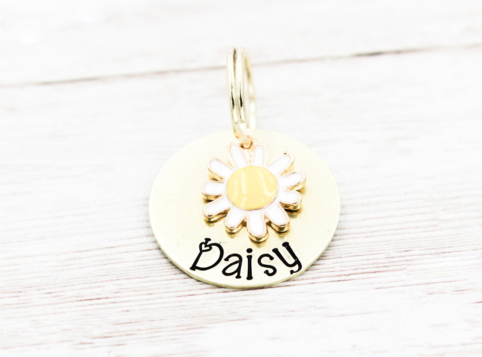 Daisy Pet Name Tag, Daisy Dog ID Tag, Flowers Pet Tag, Floral Dog Tags ...