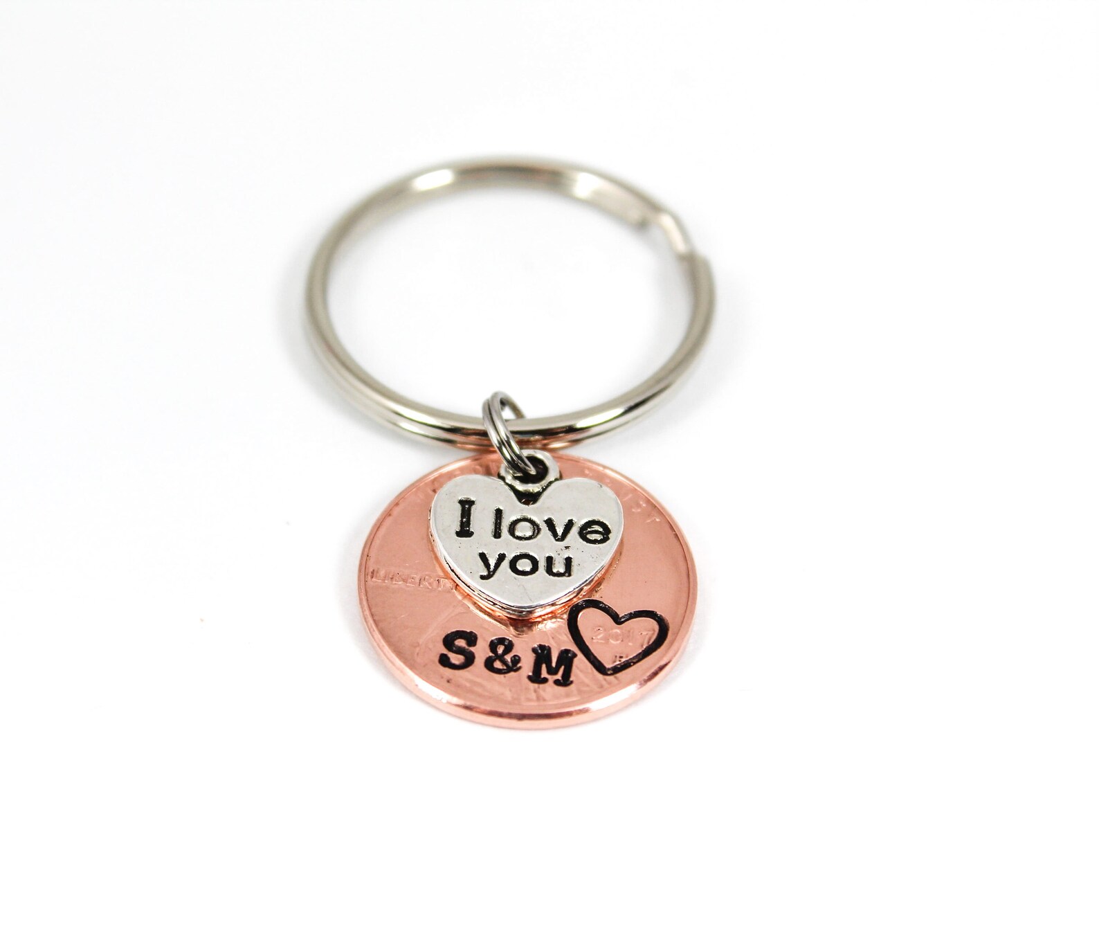 I Love You Keychain Couples Initials Keychain Anniversary | Etsy