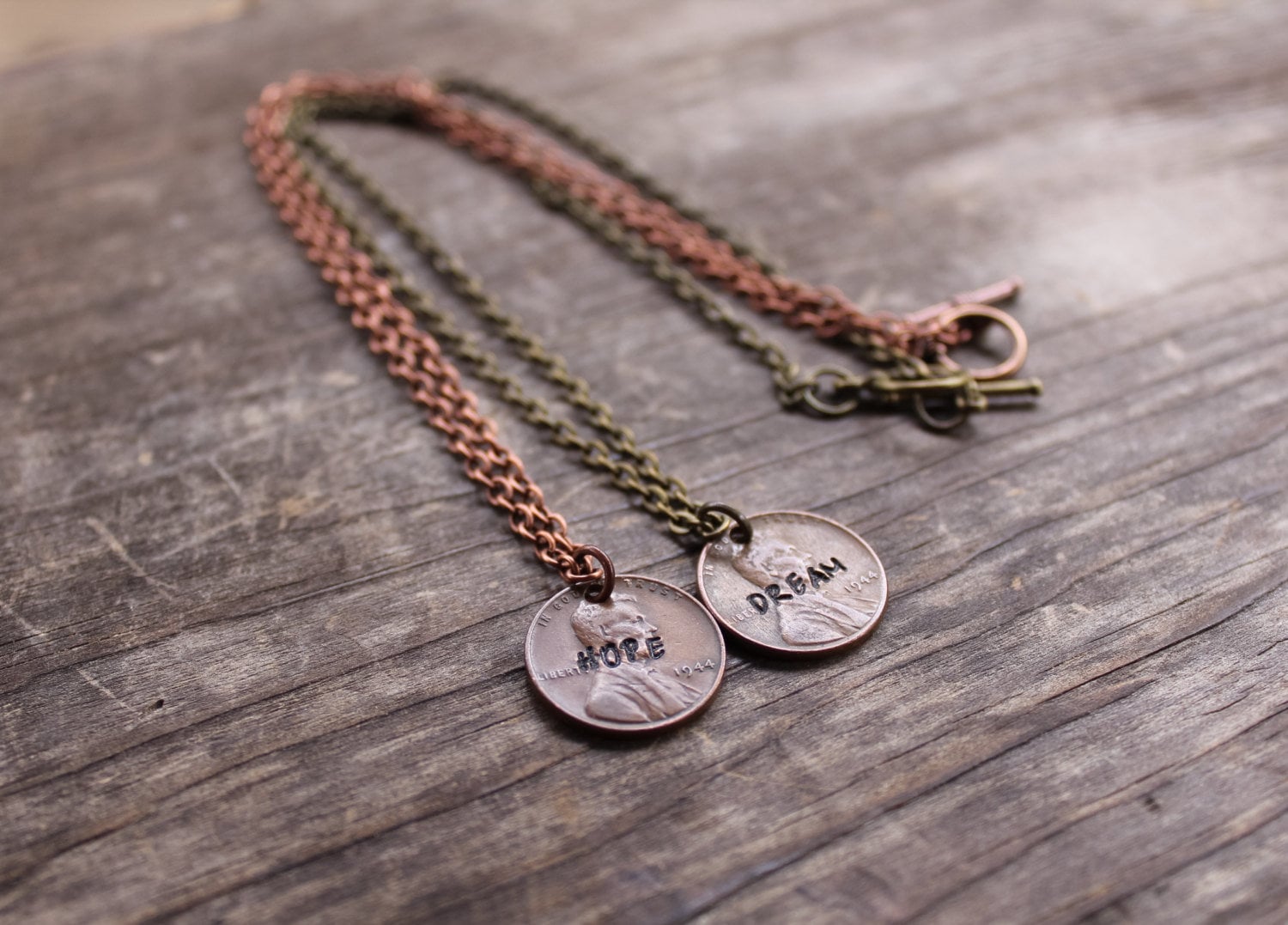 Penny Word Necklace Handstamped Penny Necklace Graduation | Etsy