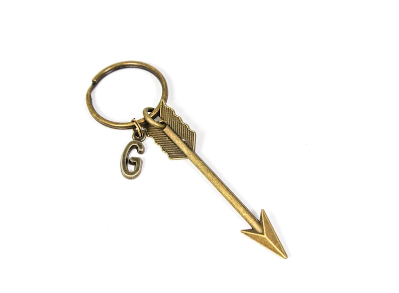 Custom Initial Arrow Keyring, Arrow Keychain, Arrow Key Chain, Bohemian ...