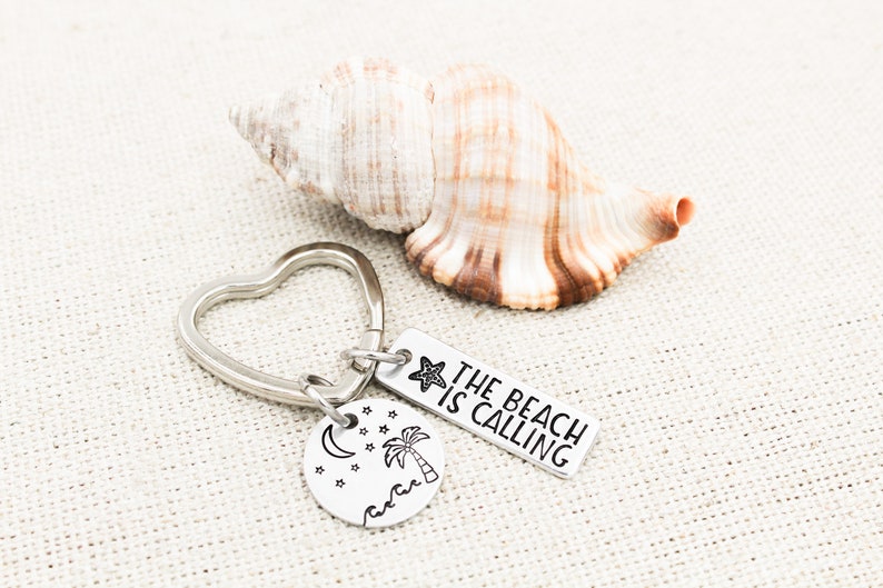 The Beach is Calling Keychain, Beach Keyring, Beach Lover Gift, Beach ...