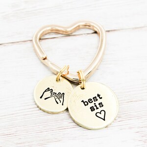 Dainty Pinky Promise Best Sis Keychain, Sister Keychains, Best Sis Ever ...