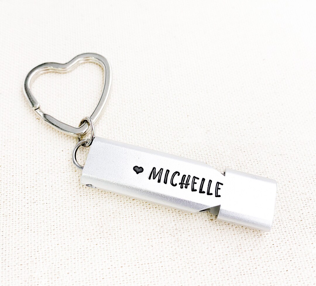 Custom Emergency Whistle Keychain, Personalized Safety Keyring, Gift ...