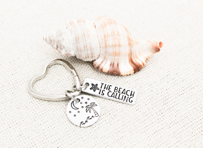 The Beach is Calling Keychain, Beach Keyring, Beach Lover Gift, Beach ...