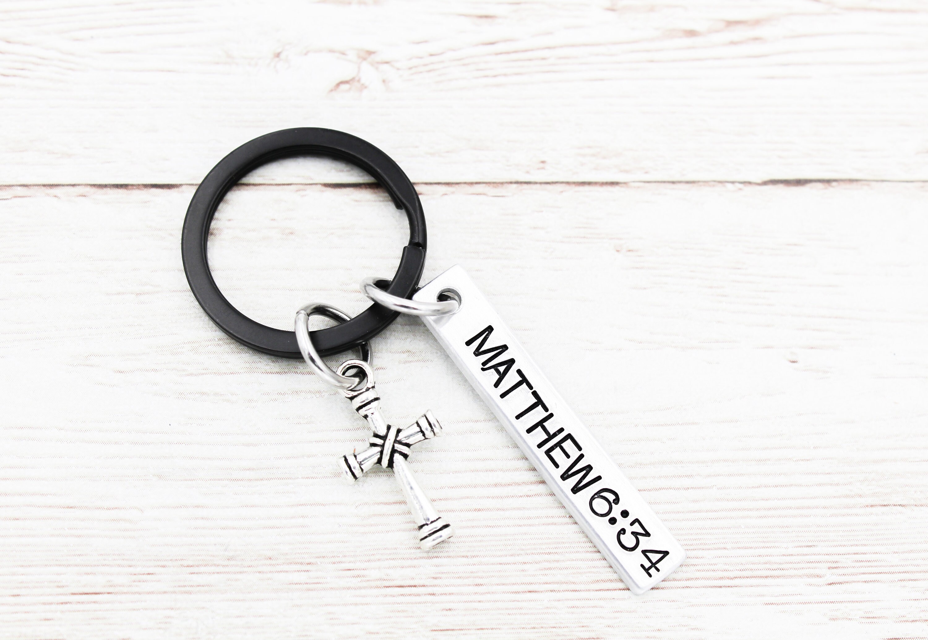 Custom Bible Verse Keychain Cross Keychains Personalized | Etsy