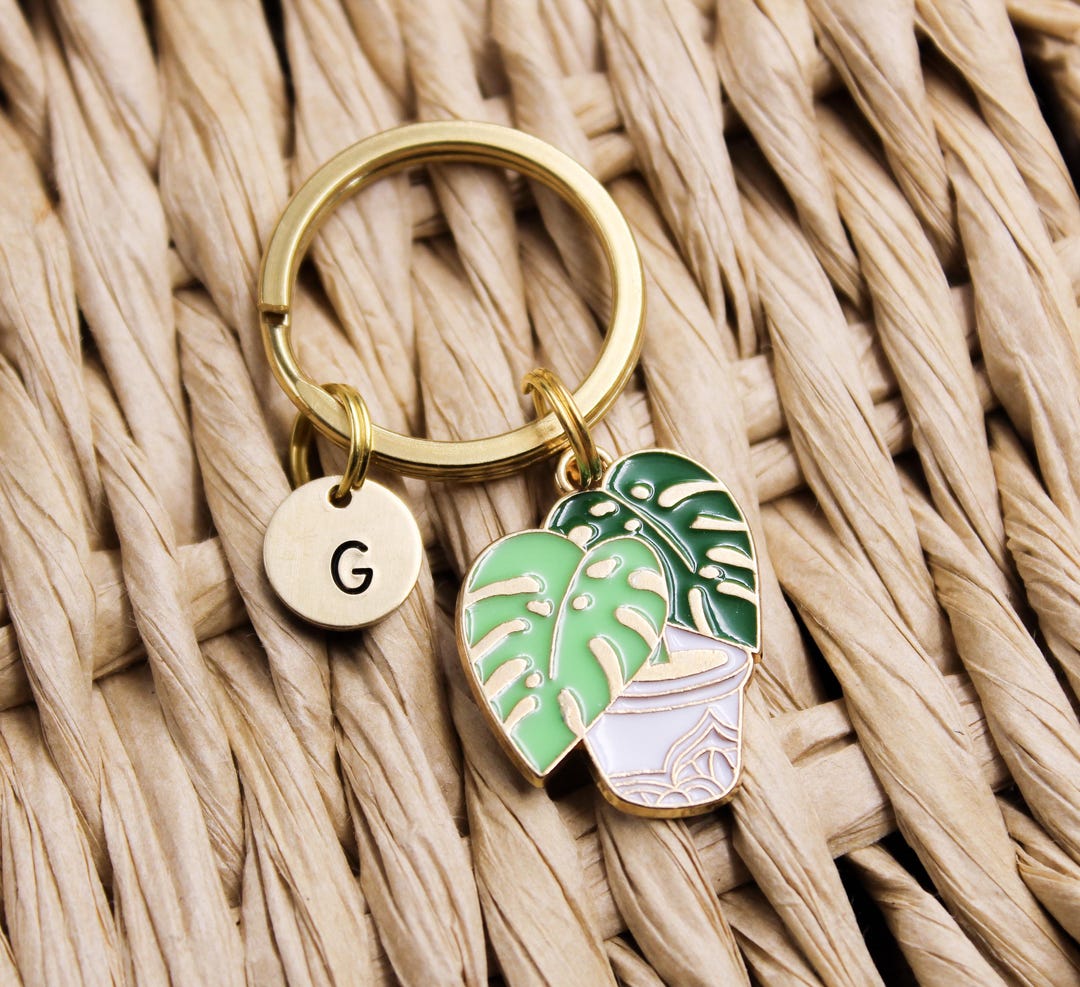 Dainty Monstera Plant Keychain, Plant Lover Gift, Monstera Purse Charm ...