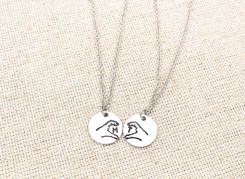 Matching Couples Necklace Friendship Necklace Set Heart | Etsy