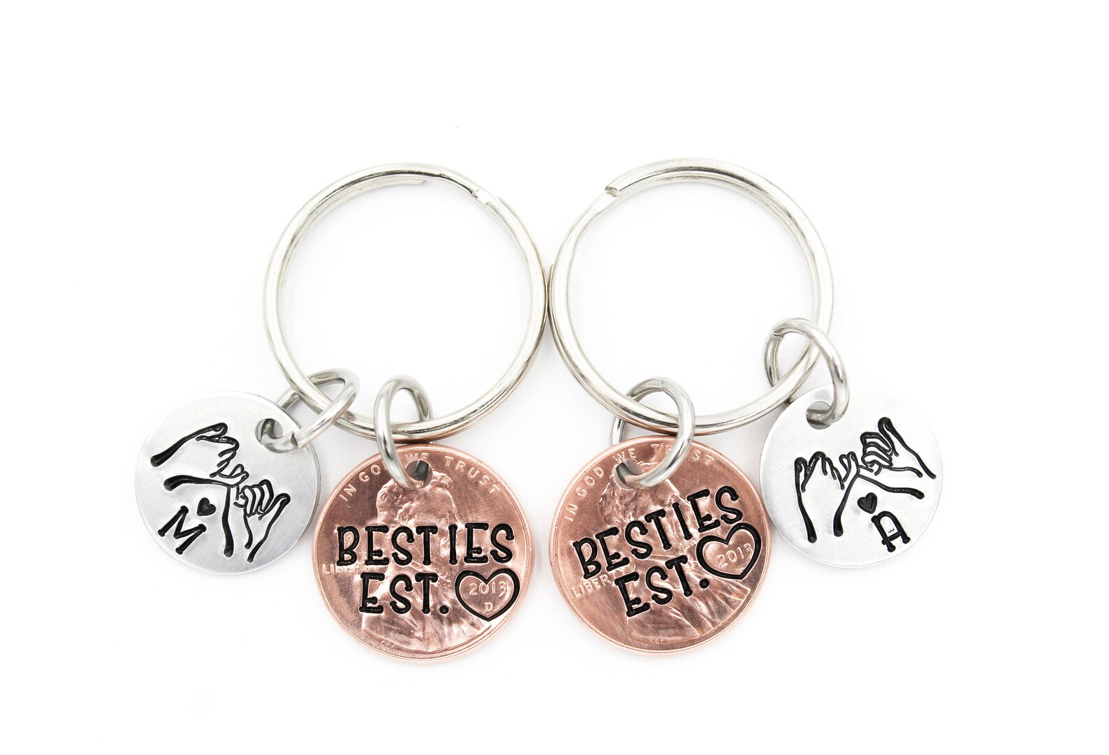 Personalized Besties Est Penny Keychain Pinky Promise - Etsy