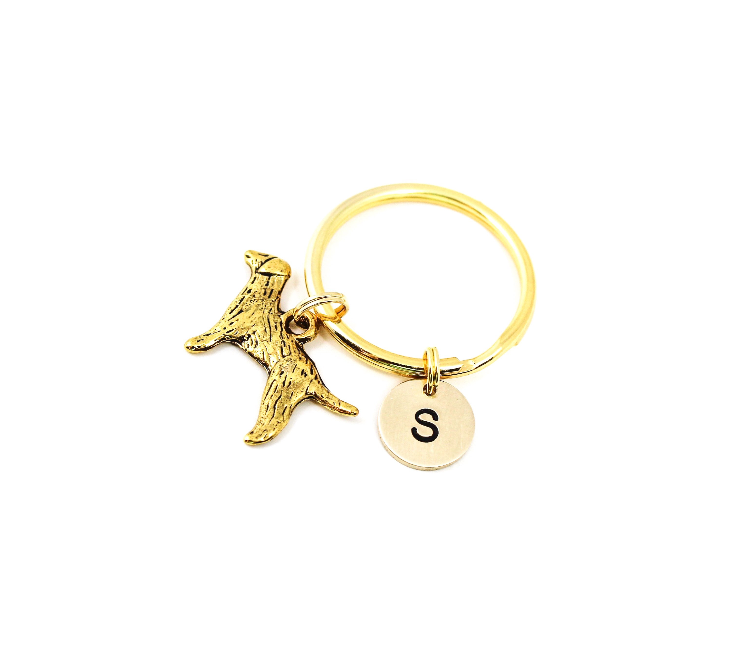 Dog Initial Keychain, Goldendoodle Keychain, Golden Retriever Gift, Dog ...