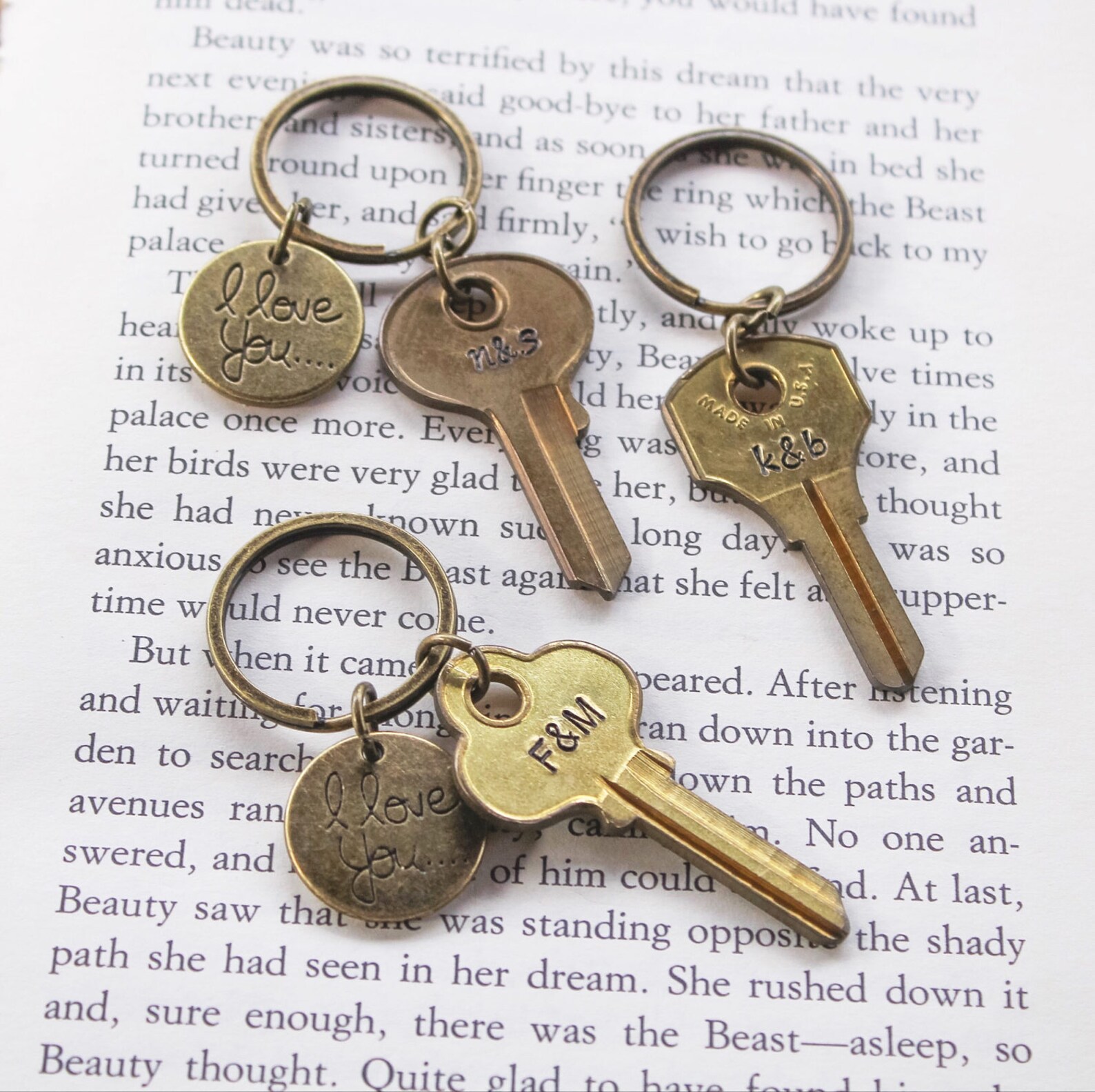 Custom Key Keychain Couples Keychain I Love You Keychain - Etsy