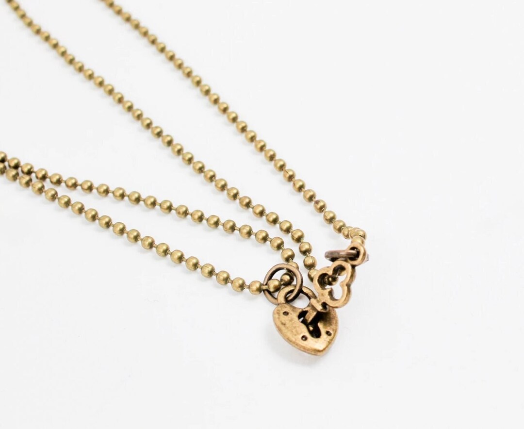 Dainty Matching Lock and Key Necklace Set, Couples Matching Necklaces ...