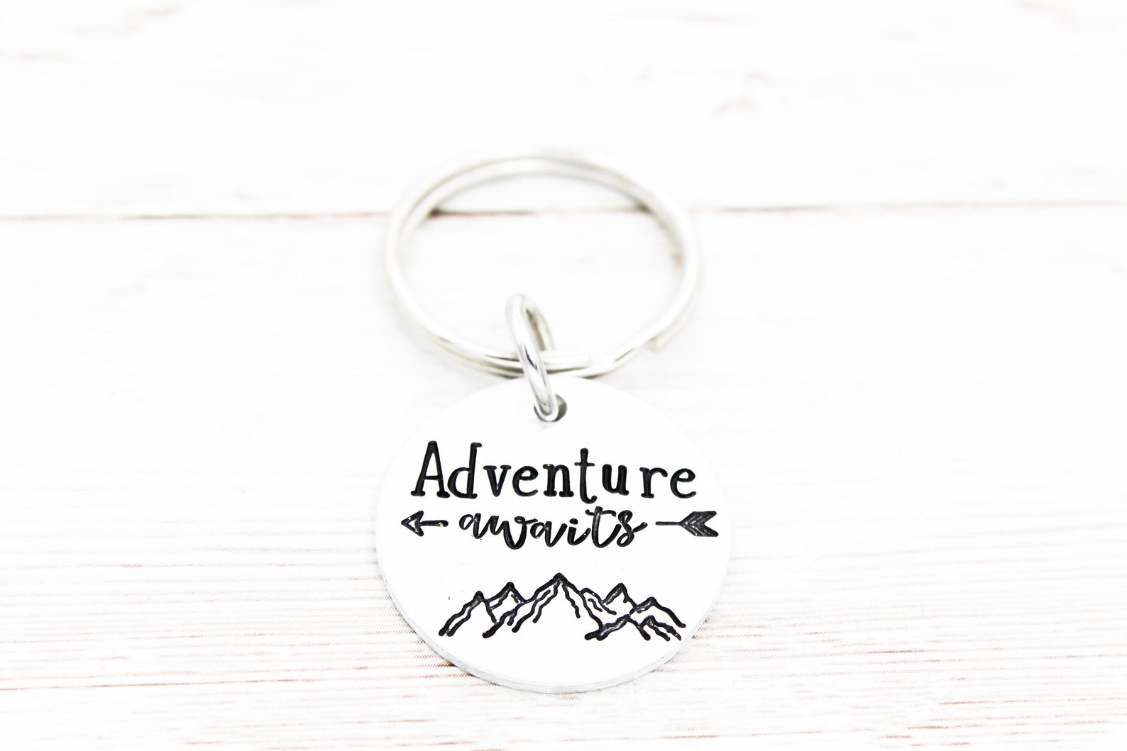 Adventure Awaits Keychain Mountains Keyring Hiker Gifts | Etsy
