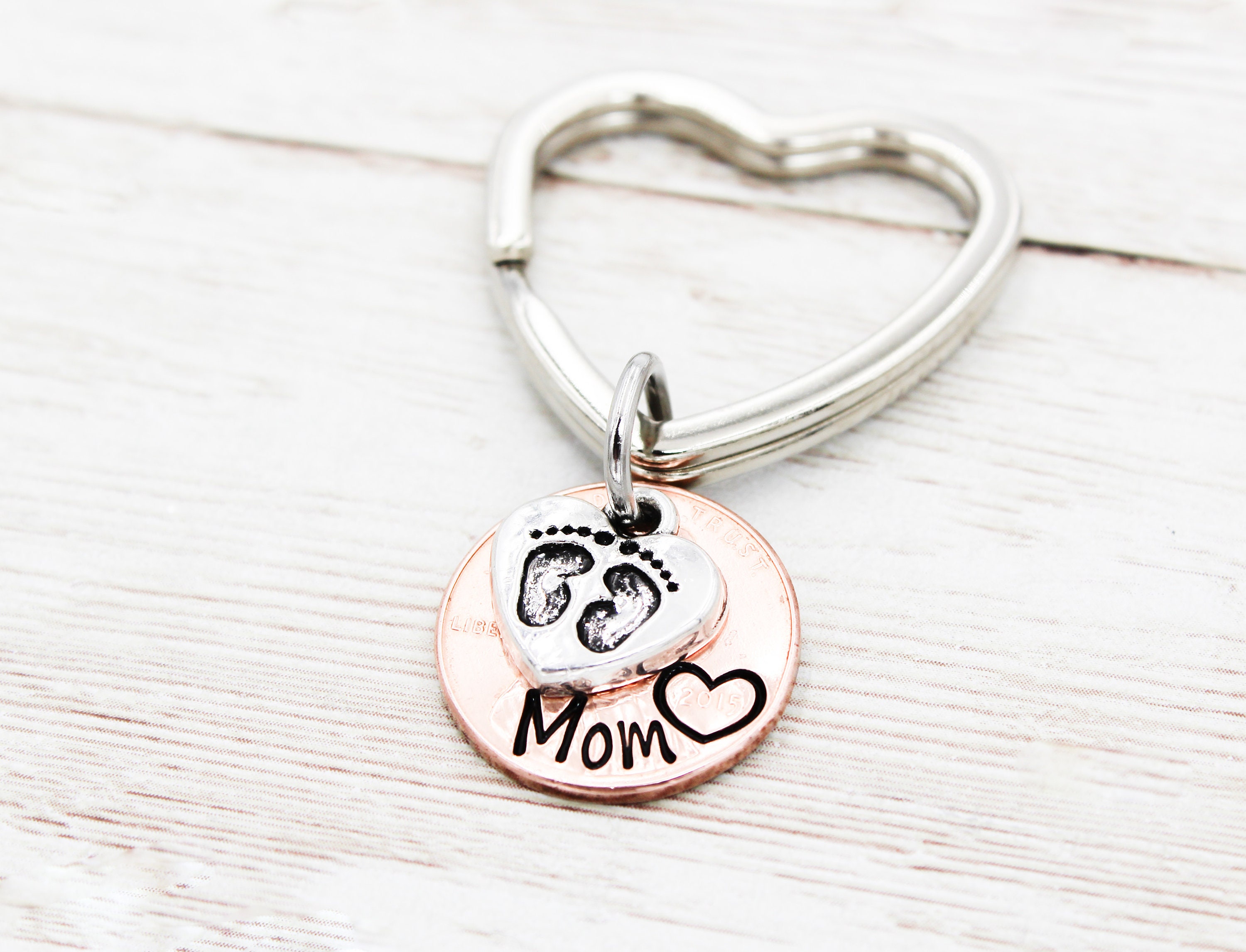 Custom Mom Penny Keychain Mama Keyring Gift For New Mother | Etsy