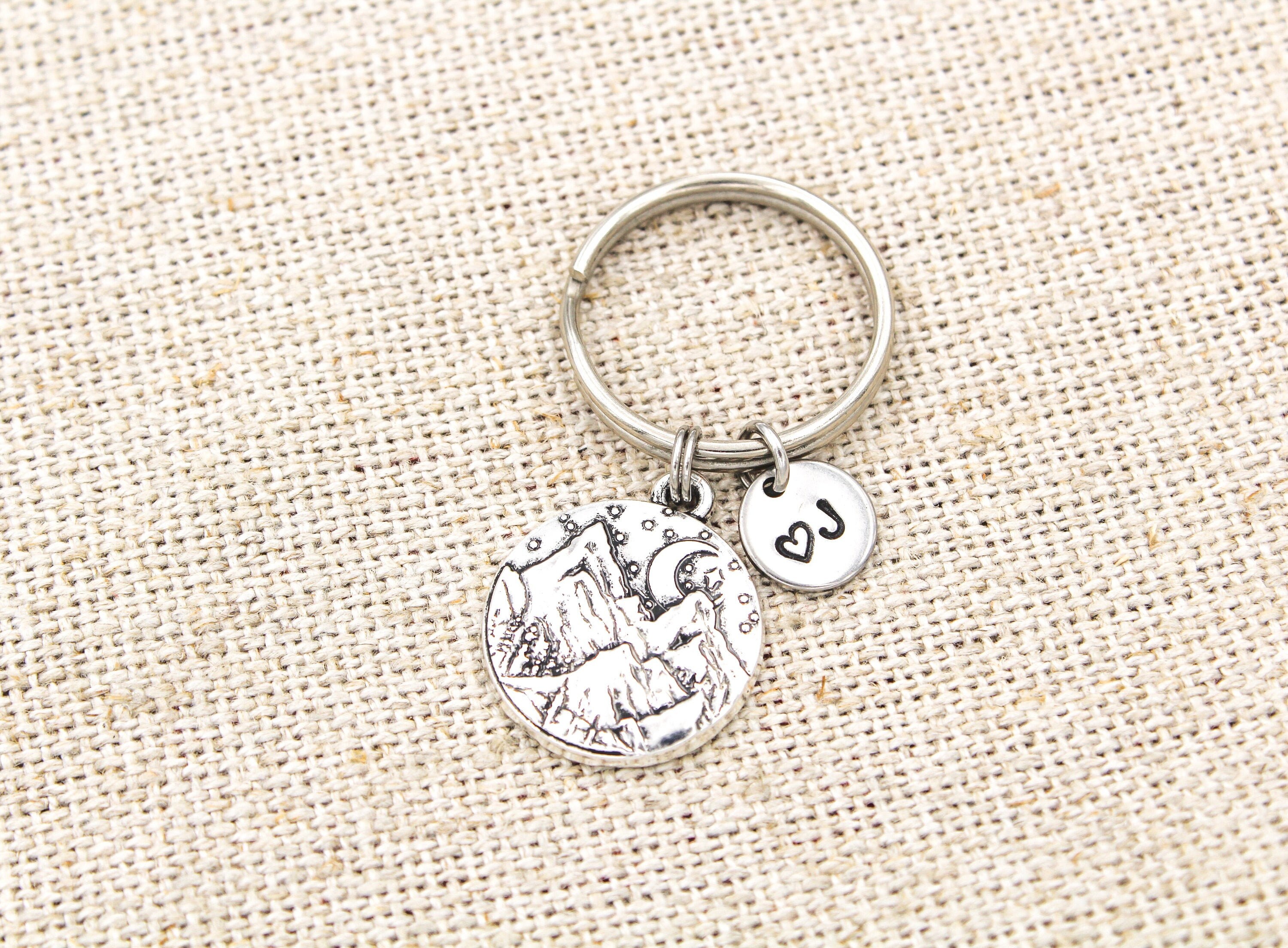 Mountain Scene Keychain Mountains Keyring Gift For Hiker | Etsy