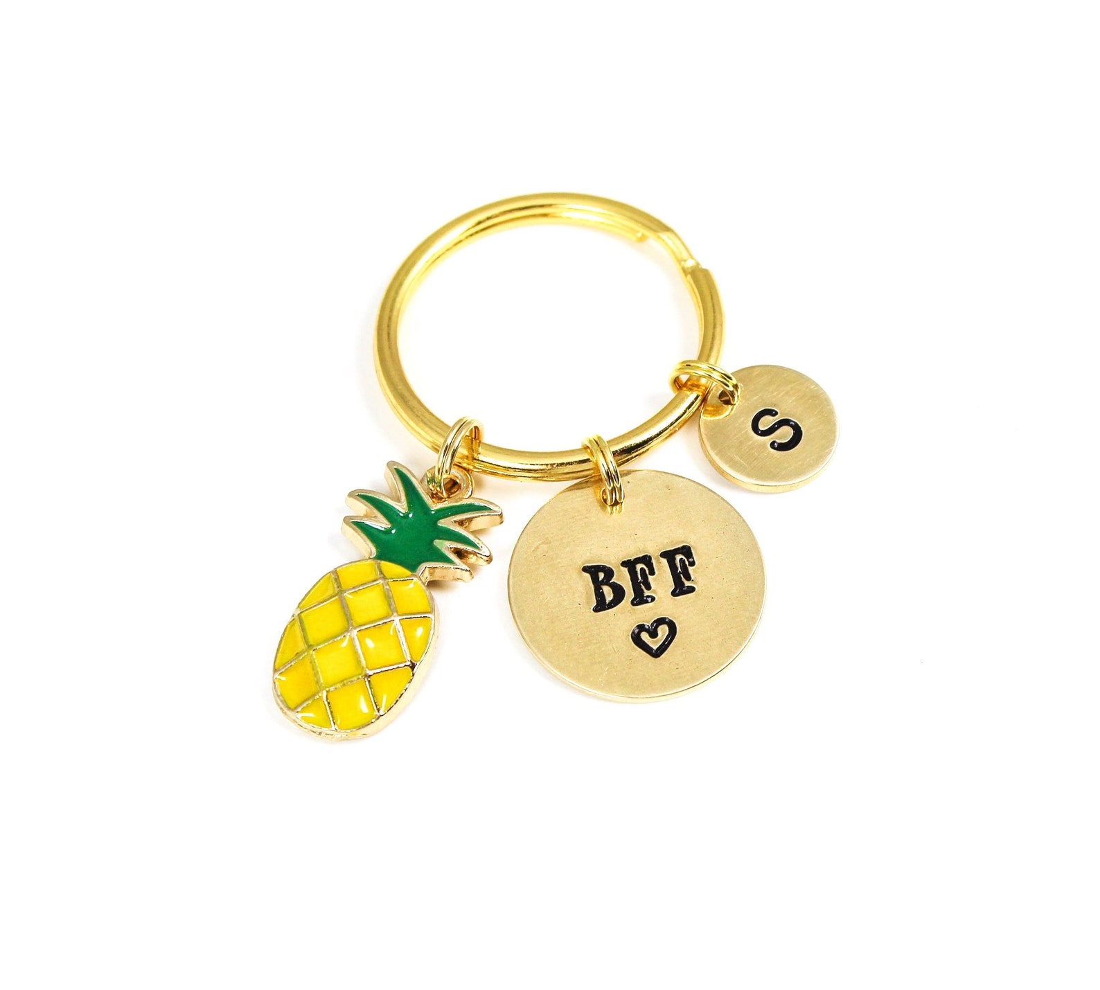 Custom BFF Keychain Pineapple Keychain Best Friend Keychain - Etsy