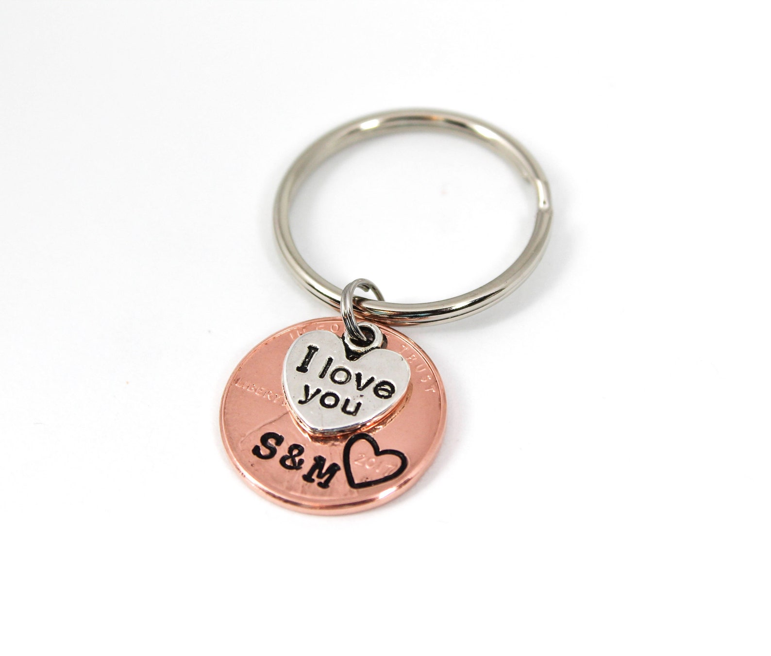 I Love You Keychain, Couples Initials Keychain, Anniversary for Him ...
