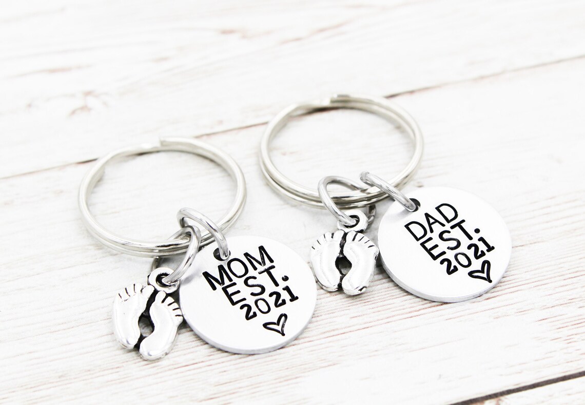 Mom and Dad Keychain Set Matching Parents Keychains New Dad | Etsy