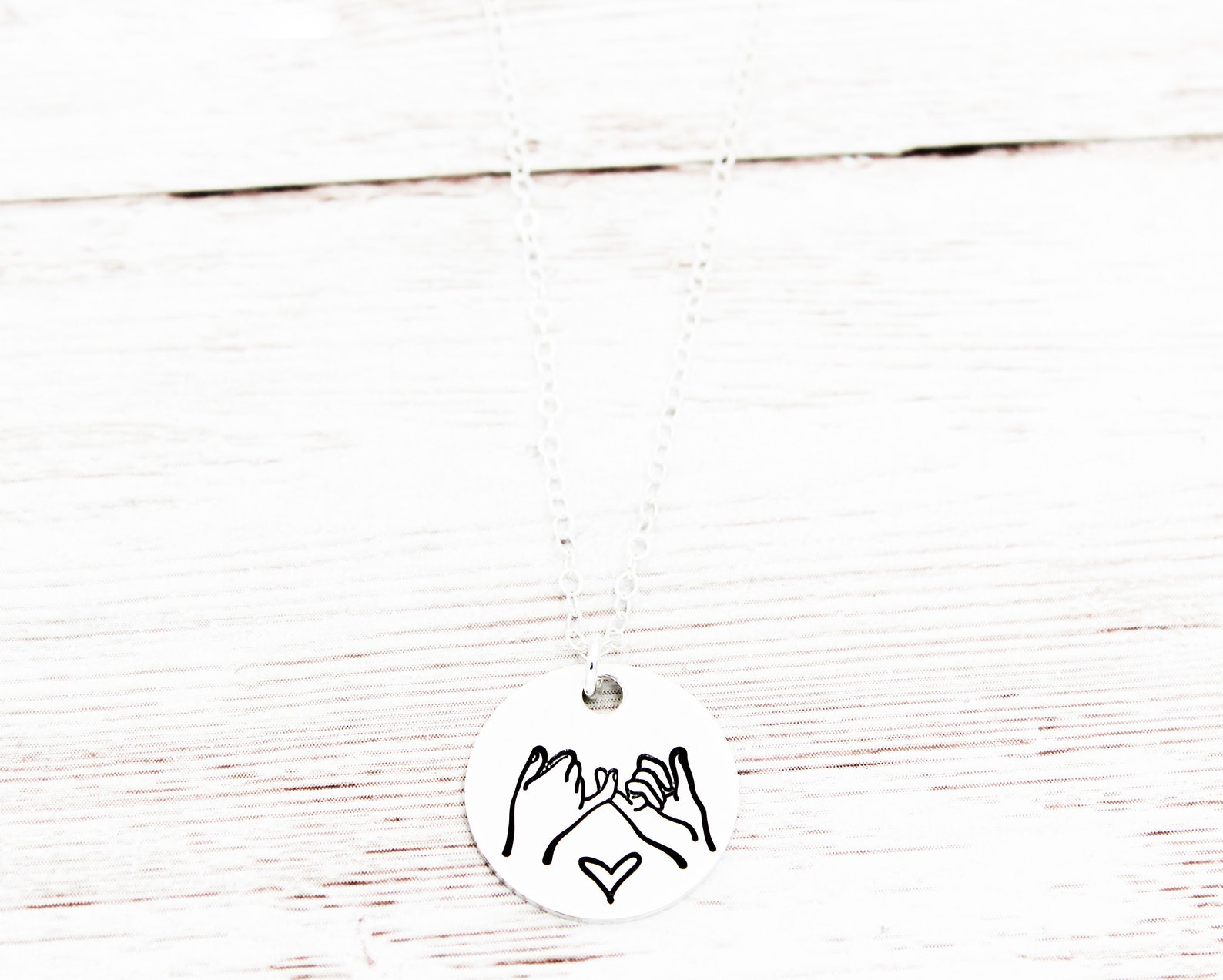 Sterling Silver Pinky Promise Necklace Silver Pinky Swear - Etsy