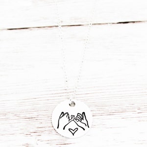 Sterling Silver Pinky Promise Necklace, Silver Pinky Swear Necklace ...
