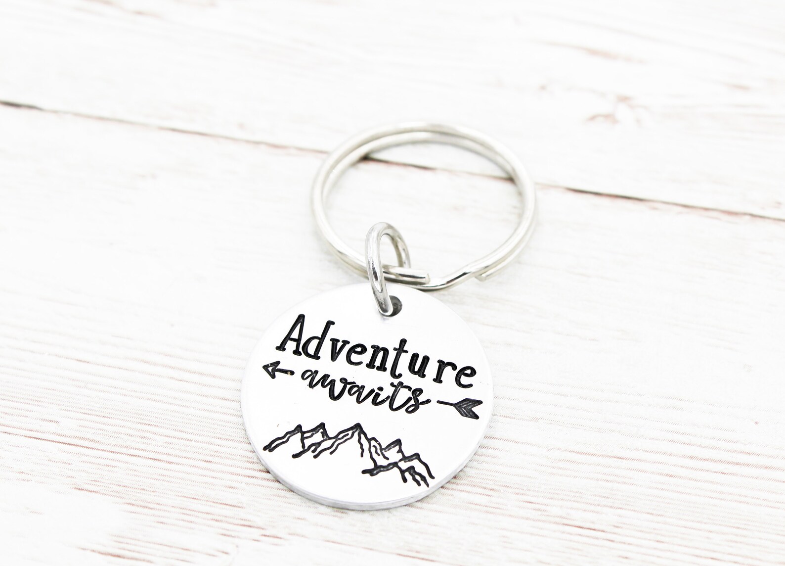 Adventure Awaits Keychain Mountains Keyring Hiker Gifts | Etsy