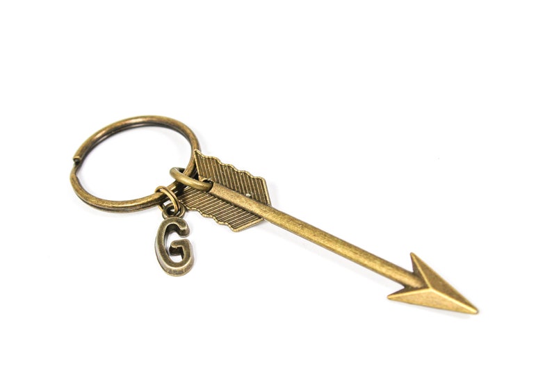 Custom Initial Arrow Keyring, Arrow Keychain, Arrow Key Chain, Bohemian ...