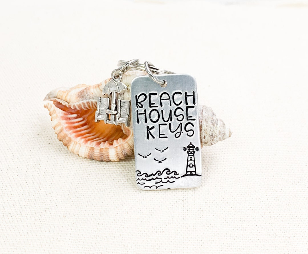 Beach House Keys Keychain, New Beach House Homeowner Gift, Beach Gifts ...