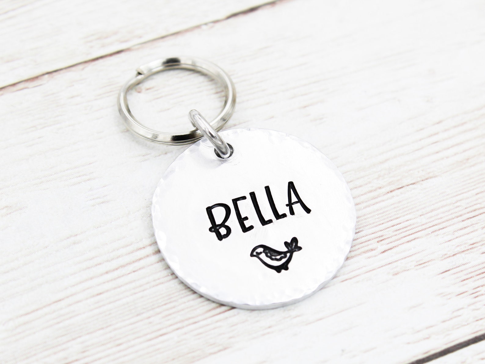 Bird Pet ID Tag Bird Cat Tag Minimalist Dog Tags Cat Collar | Etsy