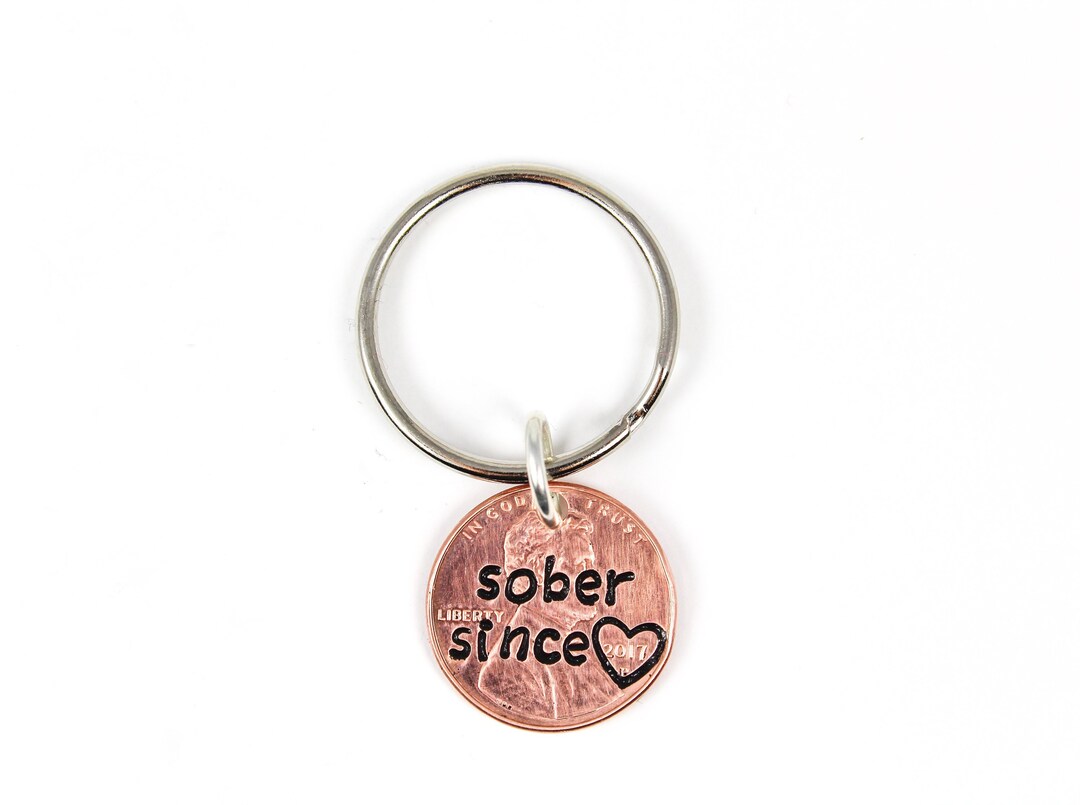 Sober Keychain, Sobriety Keyring, Sober Anniversary, Sponsor Gift ...