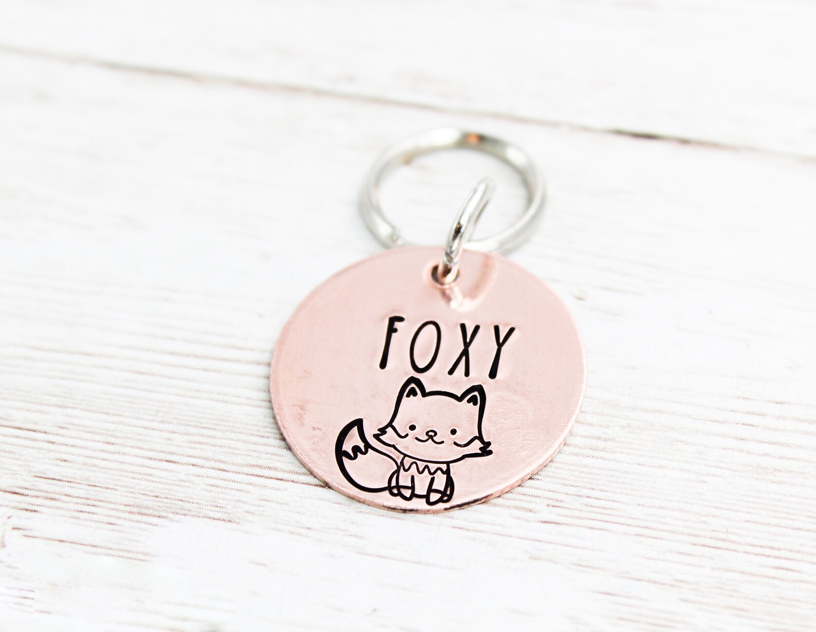 Fox Pet Name Tag Fox Dog ID Tag Pet ID Tags Cat Name Charm - Etsy