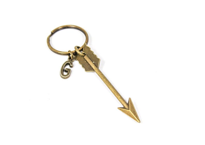 Custom Initial Arrow Keyring, Arrow Keychain, Arrow Key Chain, Bohemian ...
