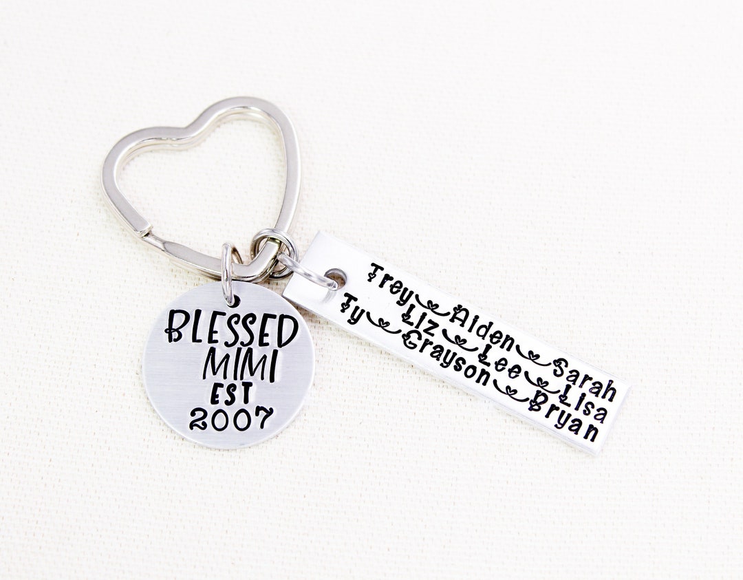 Custom Mimi Keychain, Personalized Grandma Keyring, Gift for ...