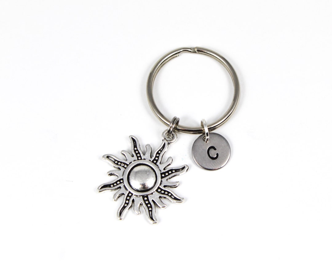 Sun Keychain, Initial Keyring, Sun Keyring, You Are My Sunshine ...