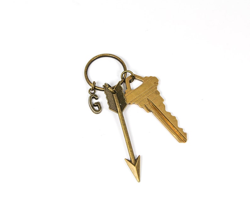 Custom Initial Arrow Keyring, Arrow Keychain, Arrow Key Chain, Bohemian ...