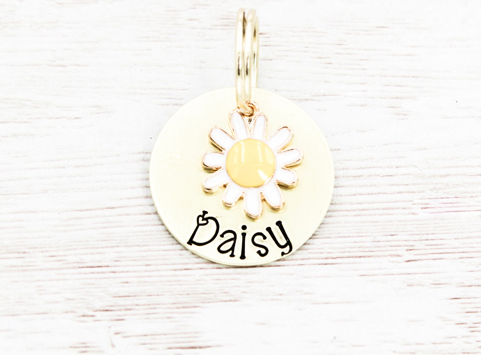 Daisy Pet Name Tag Daisy Dog ID Tag Flowers Pet Tag Floral | Etsy