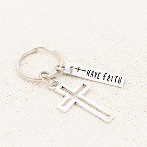 Have Faith Cross Keychain, Faith Keyring, Inspirational Gift, Christian ...