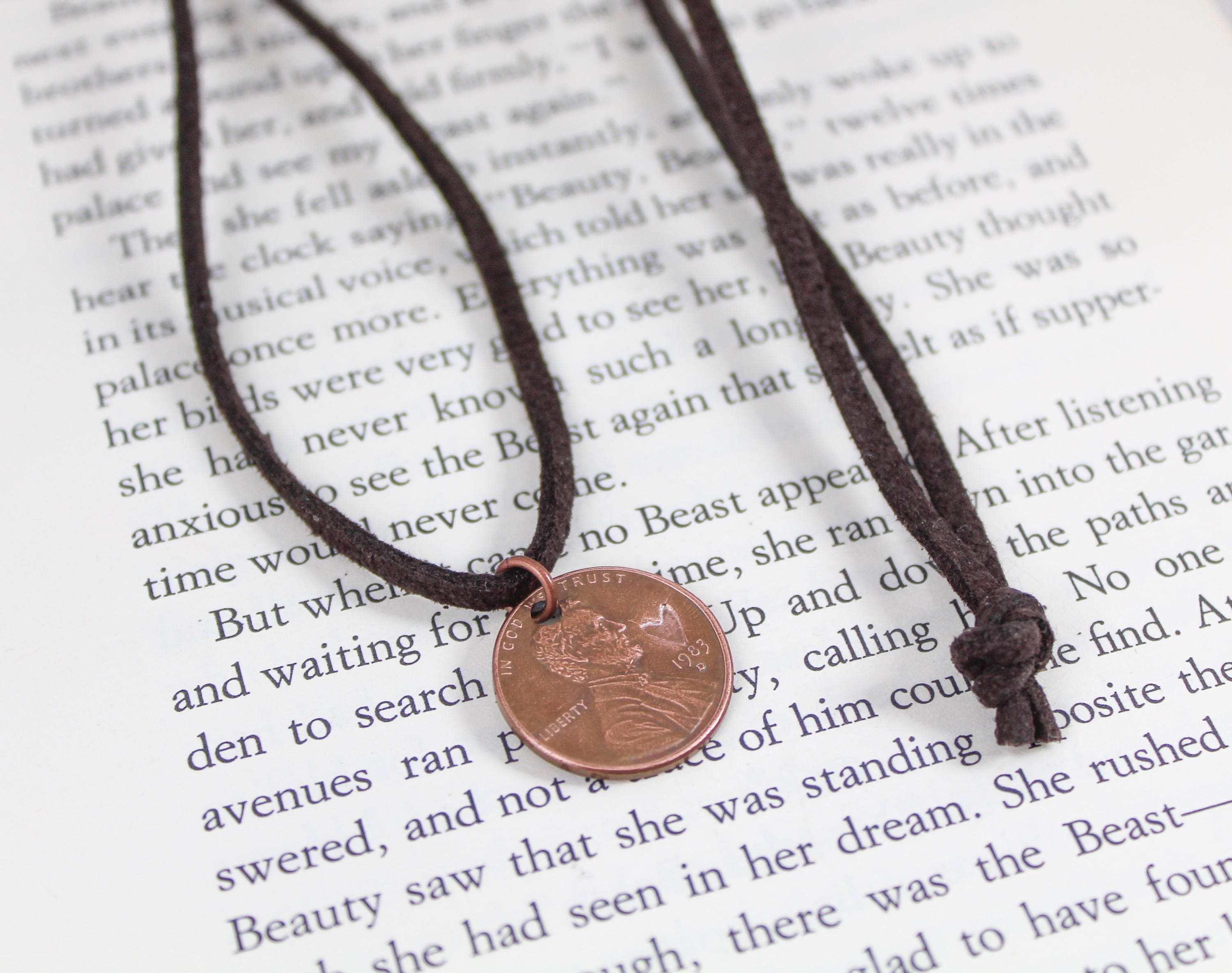 Personalized Penny Necklace Custom Coin Necklace Rustic | Etsy