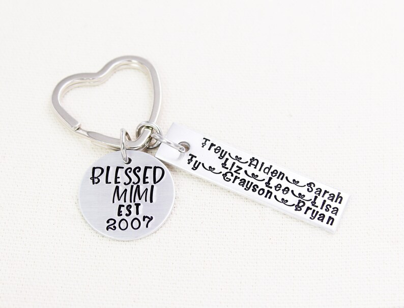 Custom Mimi Keychain, Personalized Grandma Keyring, Gift for ...