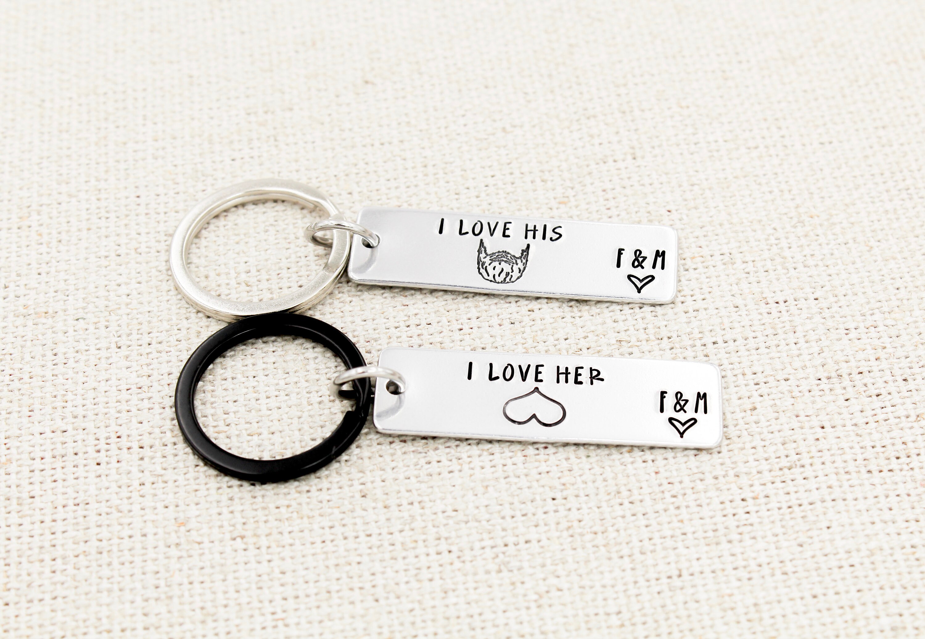 I Love His Beard I Love Her Butt Keychain Set His and Hers | Etsy
