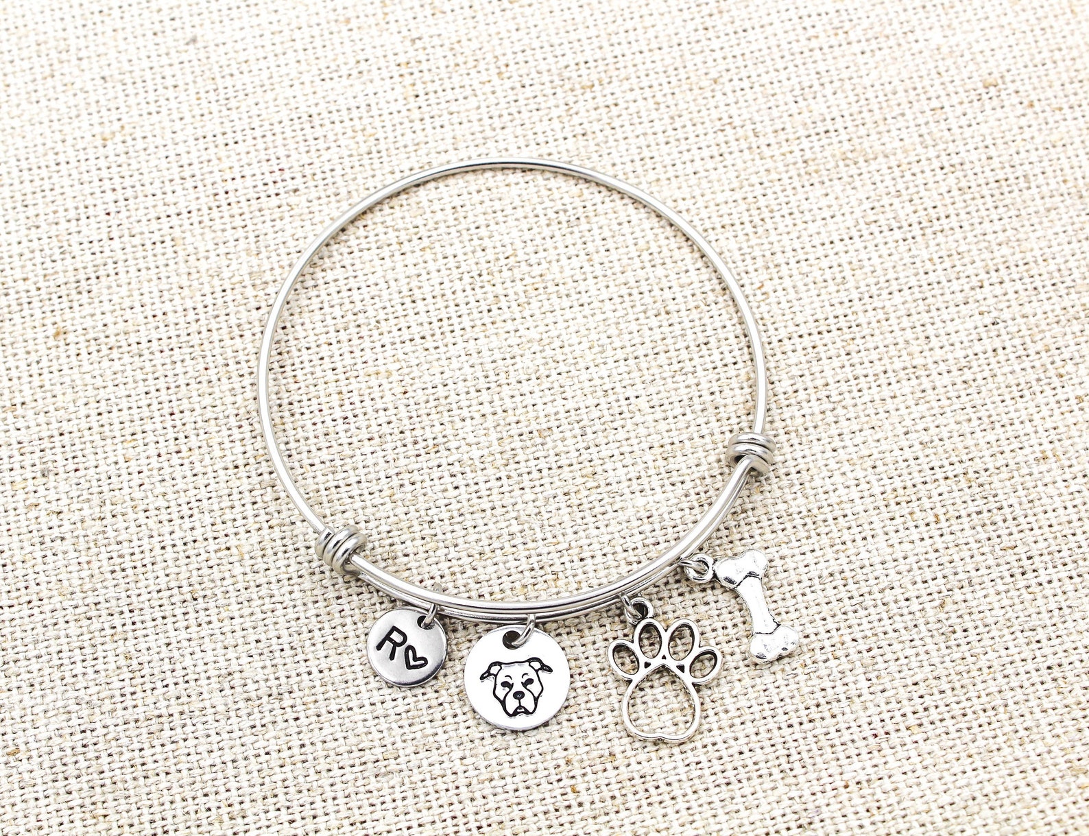 Pit Bull Bangle Bracelet, Pitbull Bracelet, Dog Jewelry, Pit Bull Mom ...