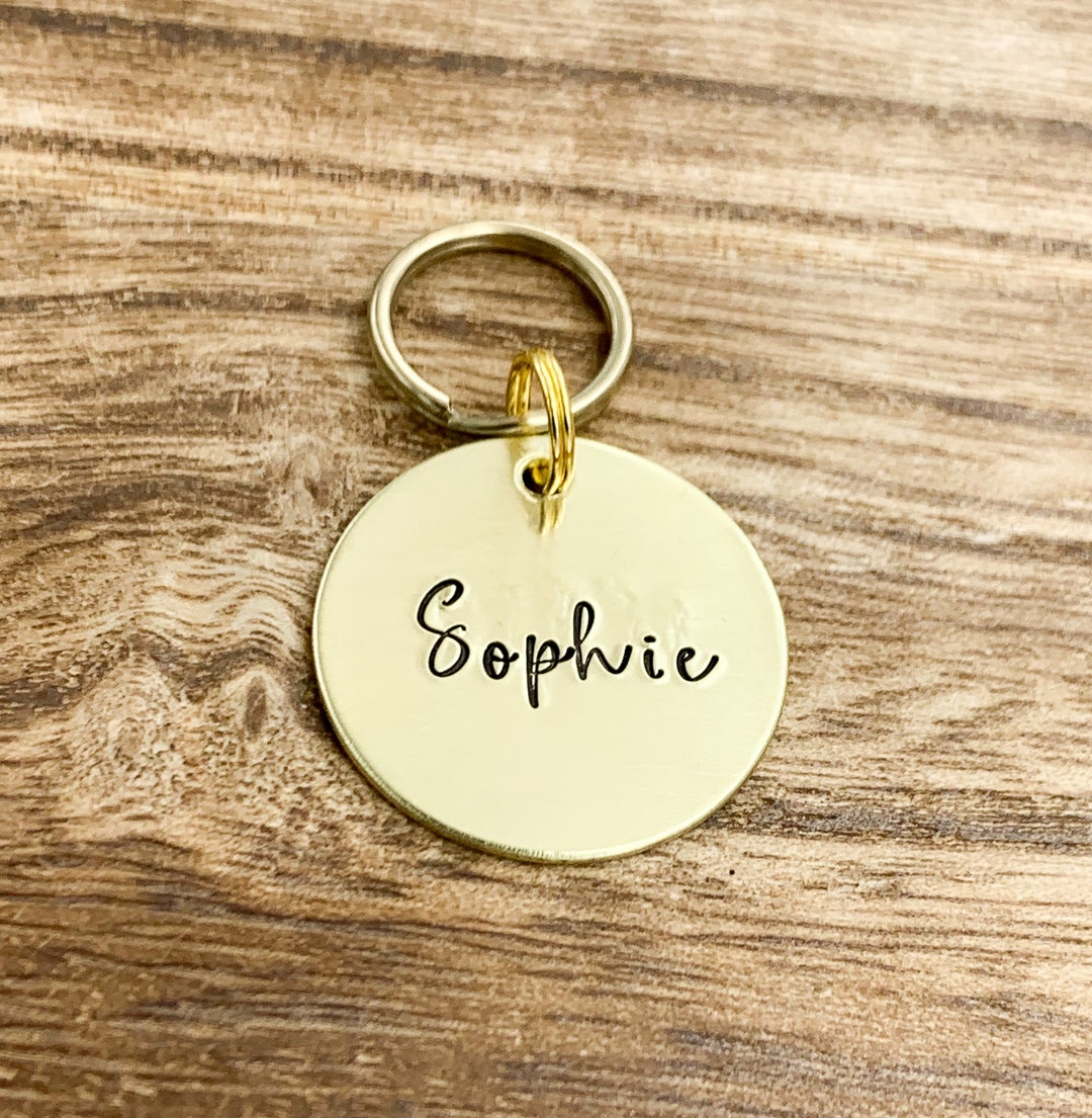 Simple Elegant Pet ID Tag, Cursive Dog Name Tag, Minimalist Pet Name ...