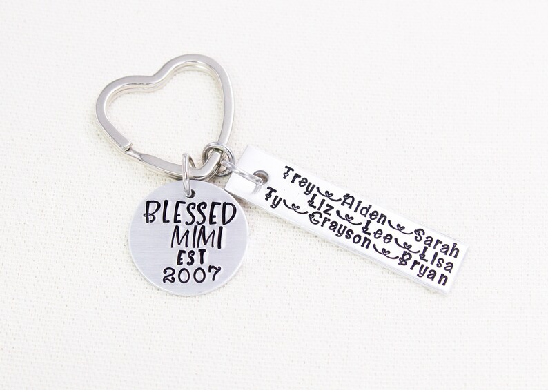 Custom Mimi Keychain, Personalized Grandma Keyring, Gift for ...