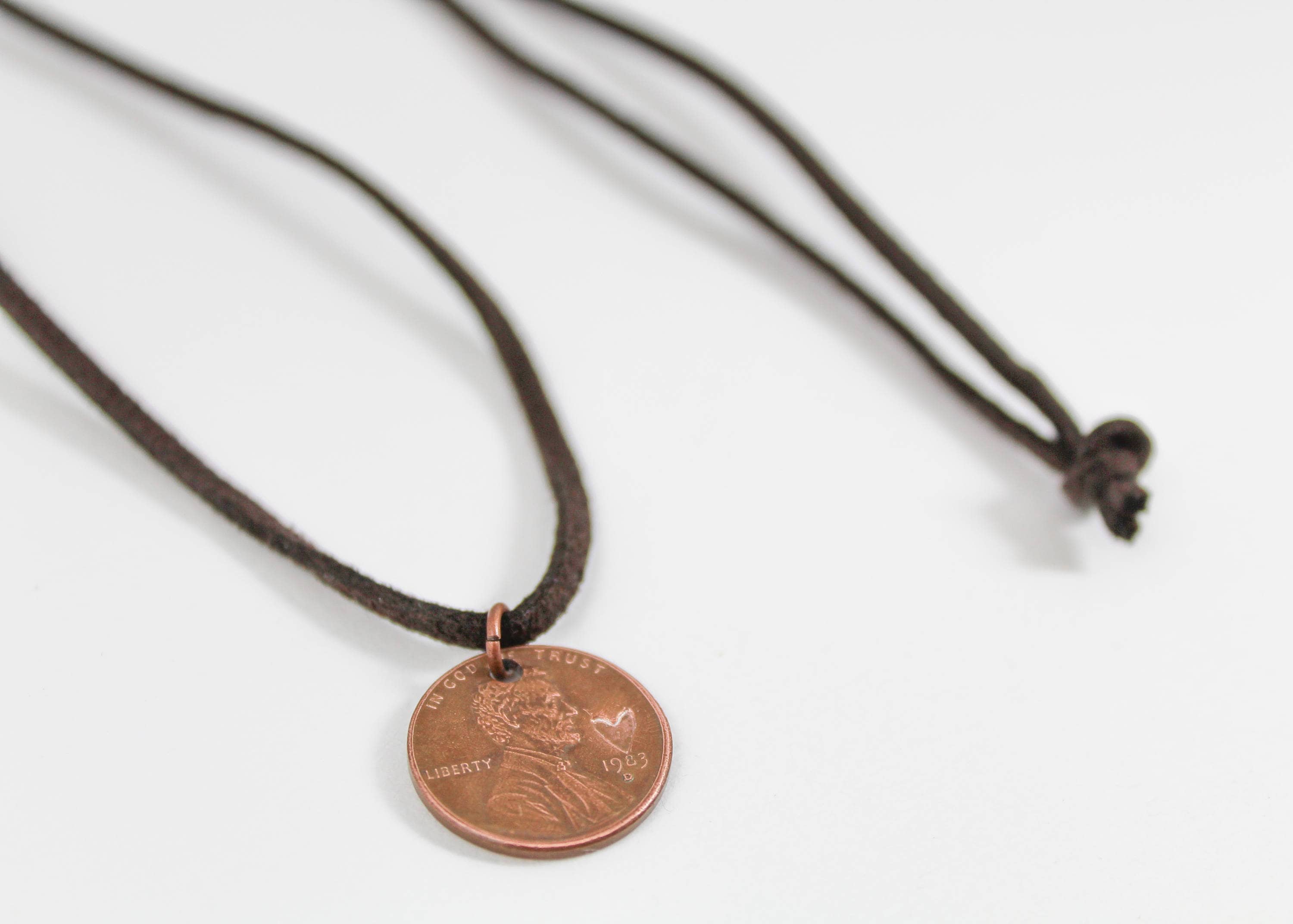 Personalized Penny Necklace Custom Coin Necklace Rustic | Etsy