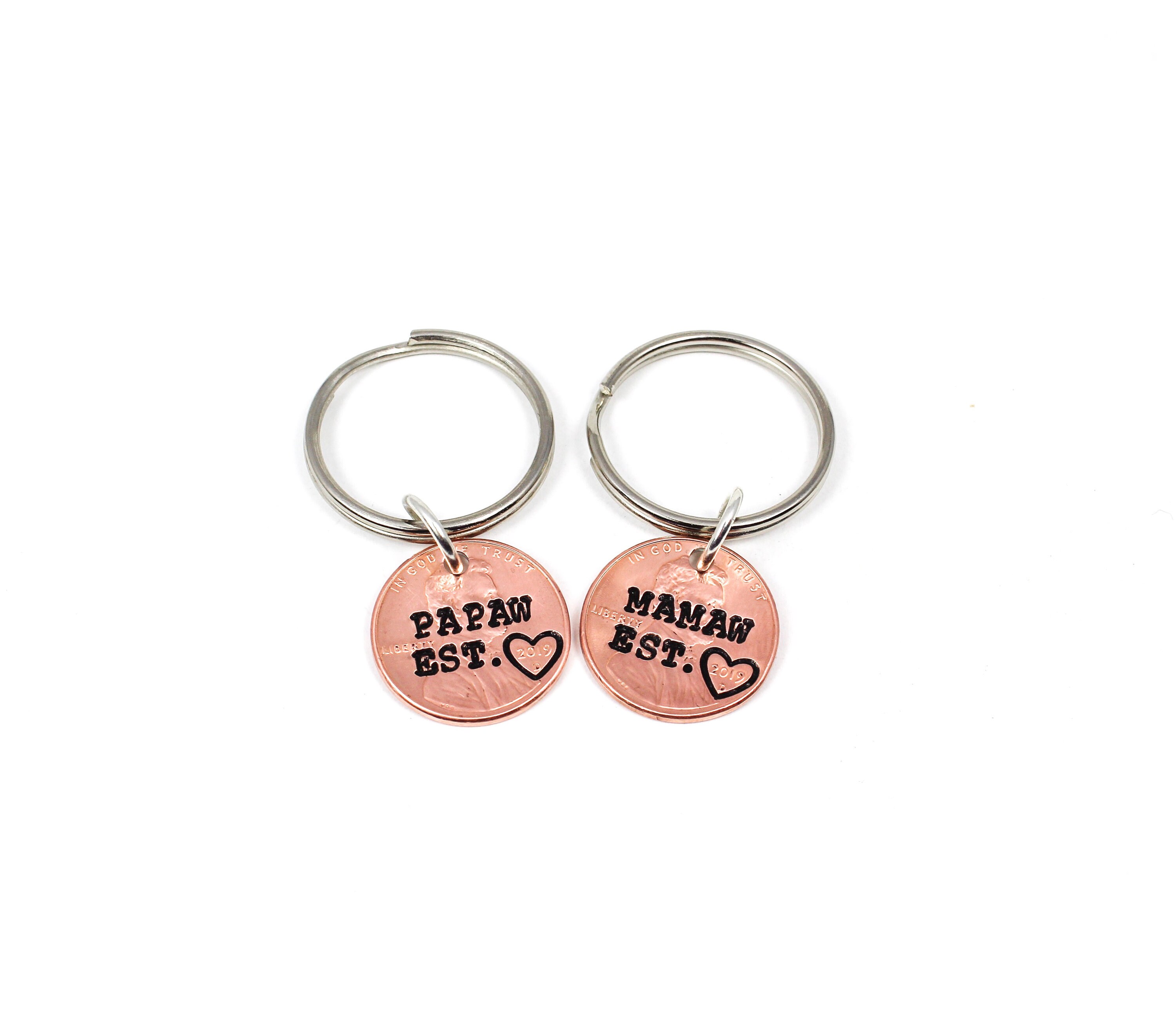 Grandparents Keychain Set, New Grandma Keychain, New Grandpa Keychain ...