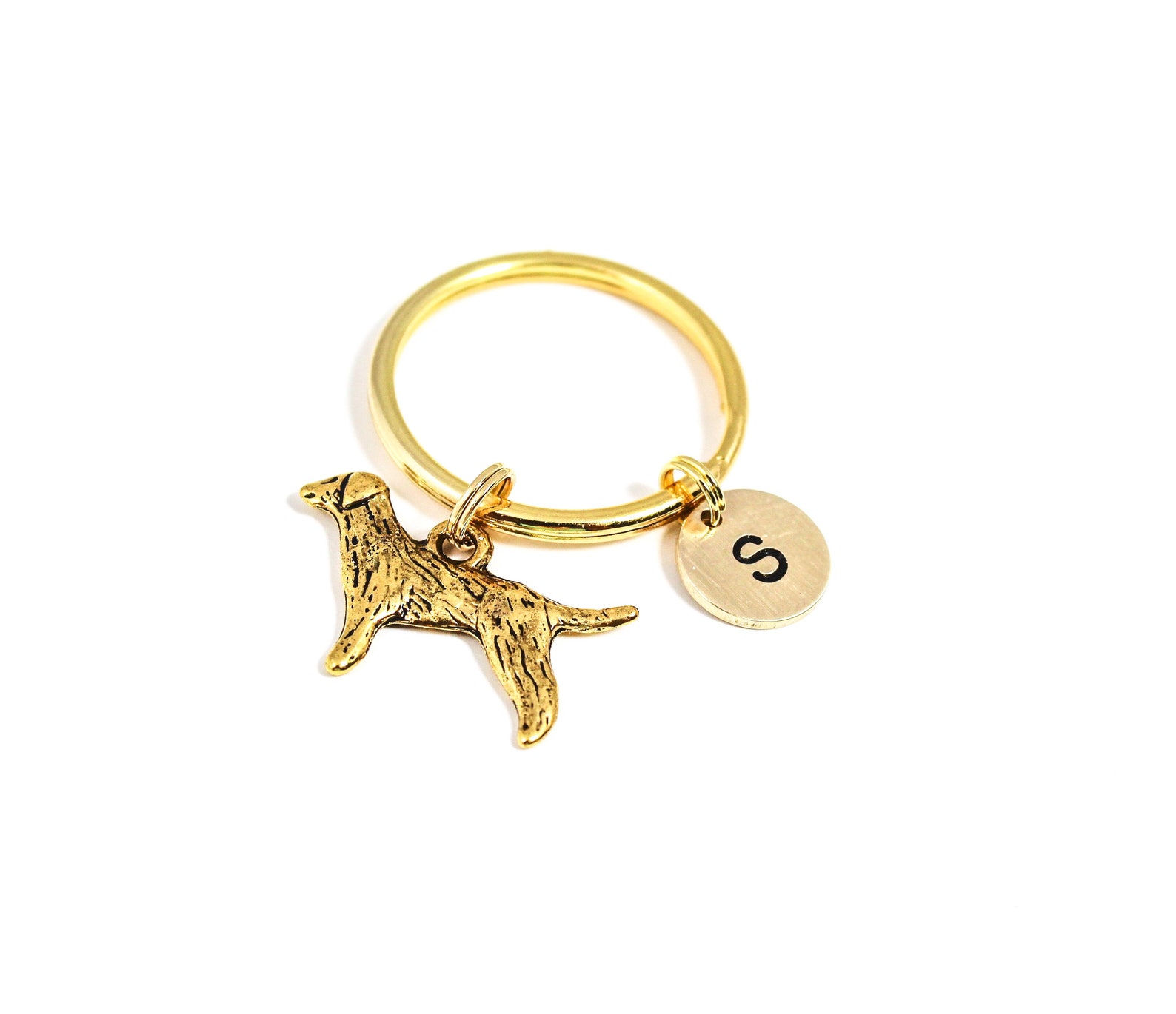 Dog Initial Keychain, Goldendoodle Keychain, Golden Retriever Gift, Dog ...