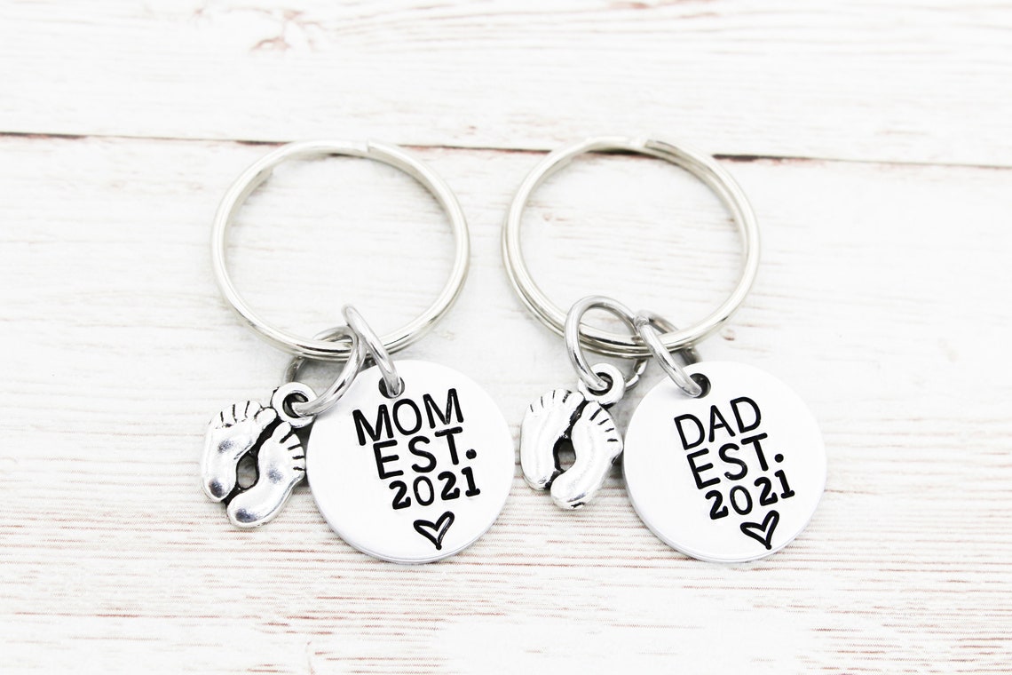 Mom and Dad Keychain Set Matching Parents Keychains New Dad | Etsy
