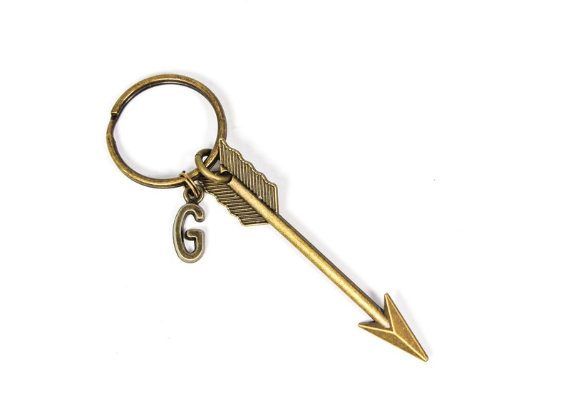 Custom Initial Arrow Keyring, Arrow Keychain, Arrow Key Chain, Bohemian ...