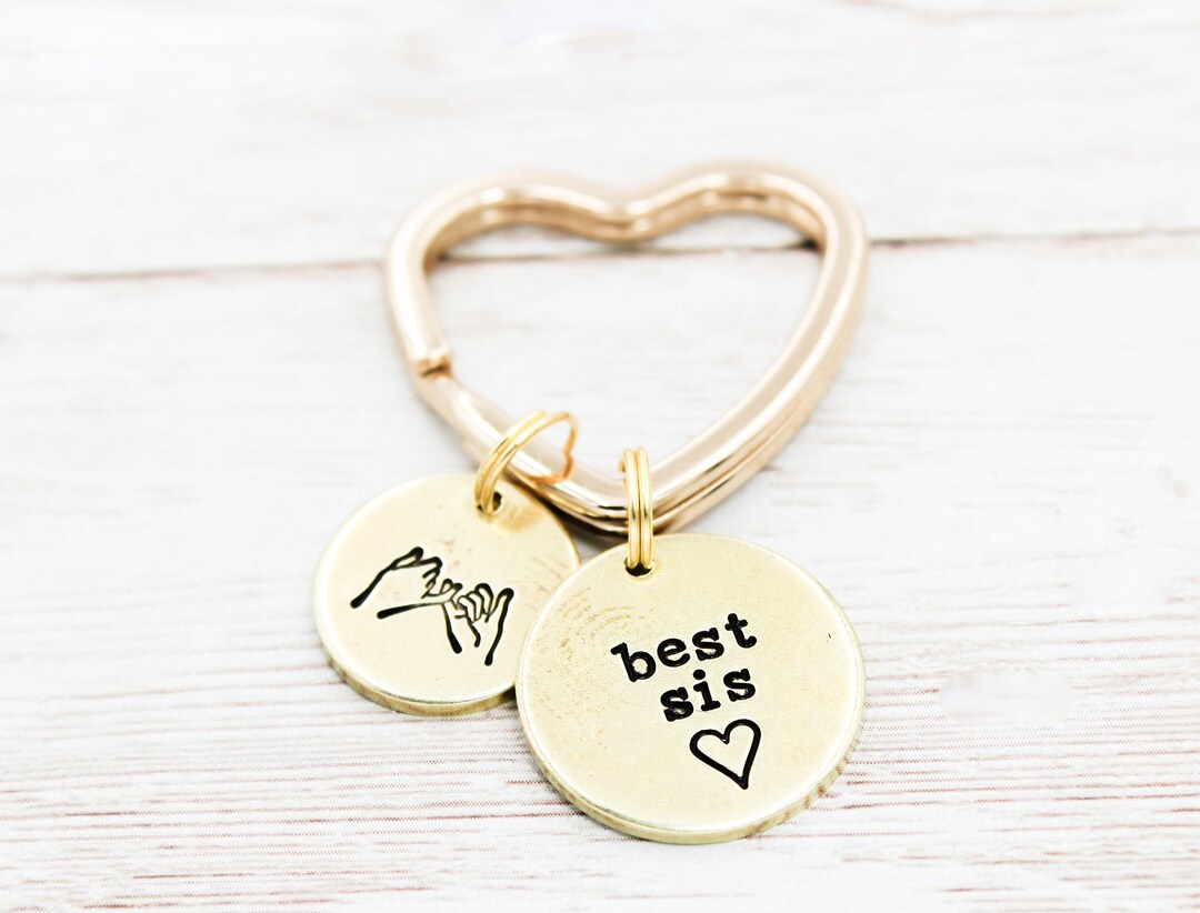 Dainty Pinky Promise Best Sis Keychain, Sister Keychains, Best Sis Ever ...
