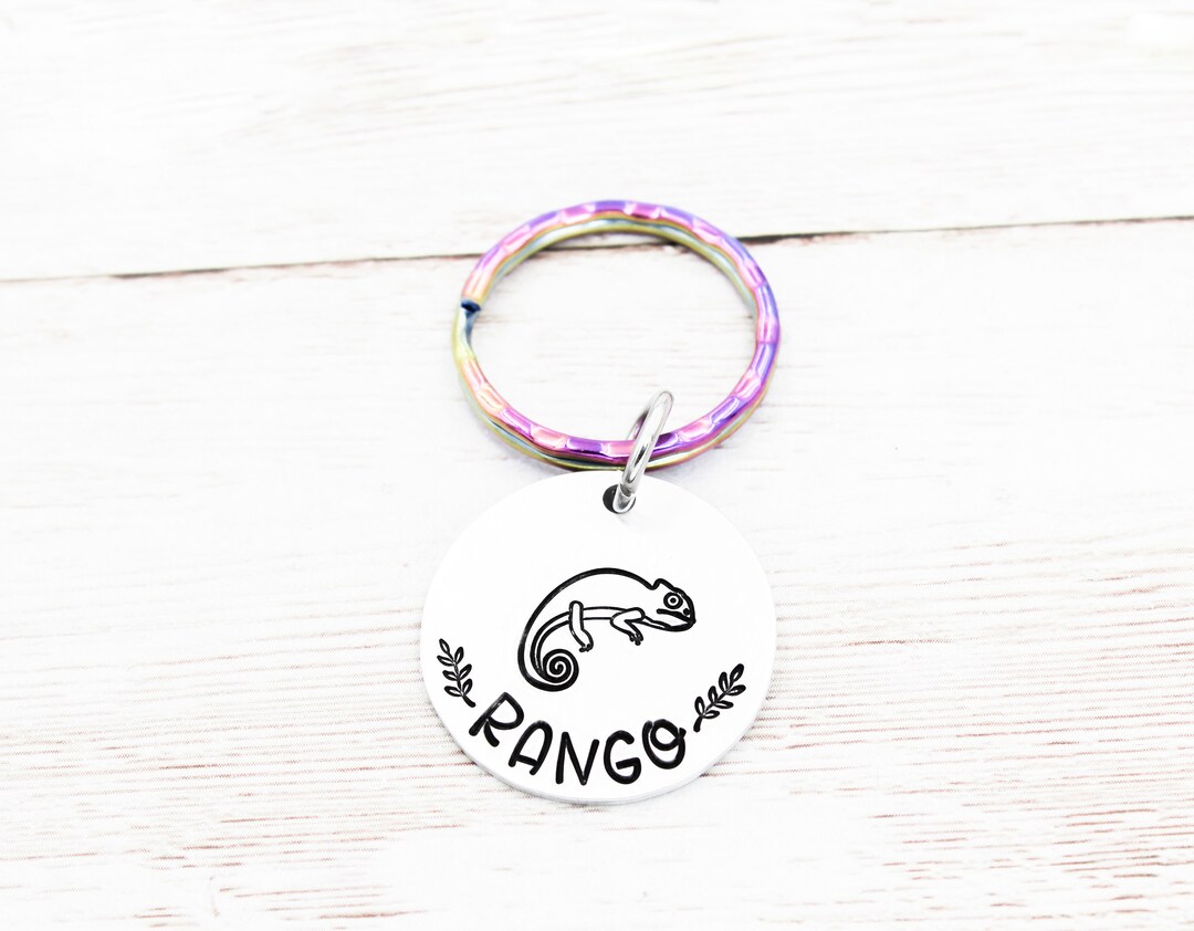 Personalized Veiled Chameleon Keychain, Pet Chameleon Gift, Custom ...
